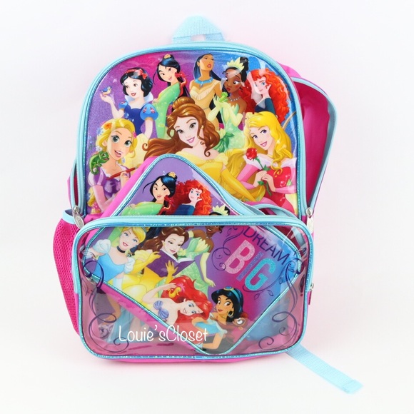 Disney | Accessories | Disney Princess 6 In Backpack With Lunch Box ...
